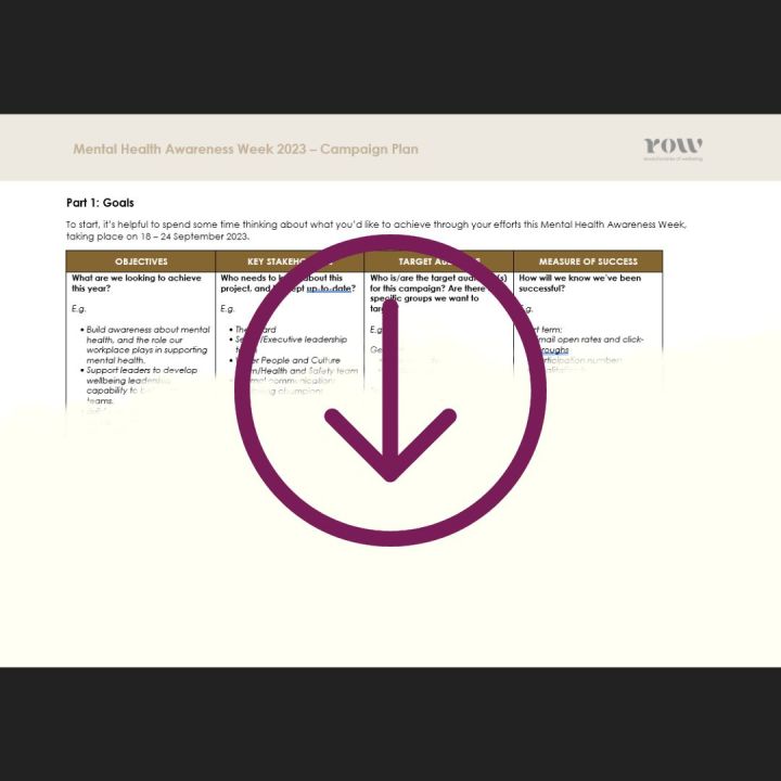 Mental Health Awareness Week planner template for workplaces | ROW